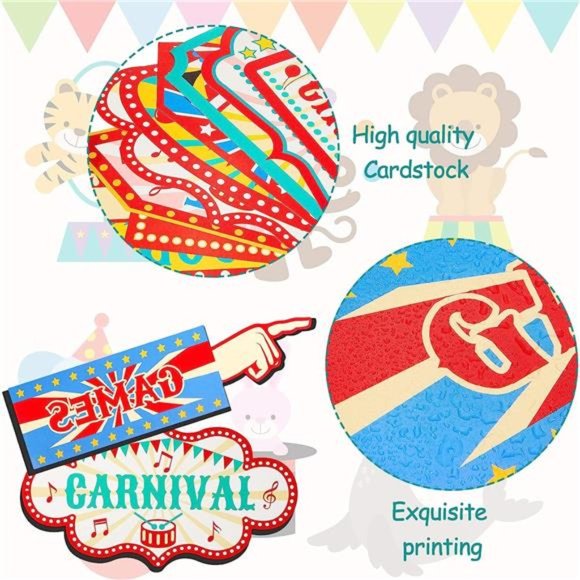 Party Supplies | 2 Pieces Circus Carnival Party Directional Signs ...